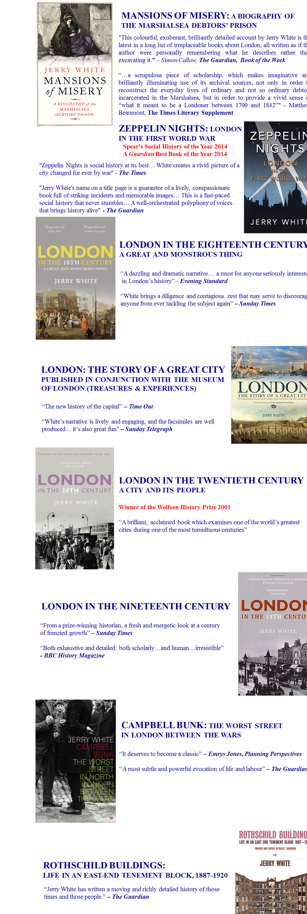 Jerry White - London Historian - Welcome Page